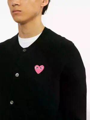Play Comme Des Garcon Heart-patch Cardigan