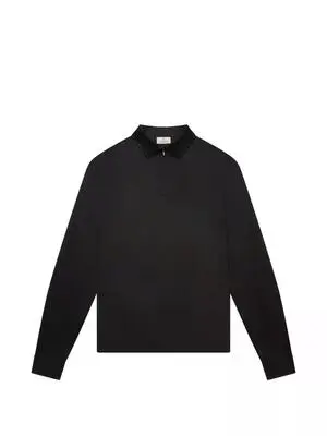 VALENZA Zip-collar Long-sleeve Polo Shirt