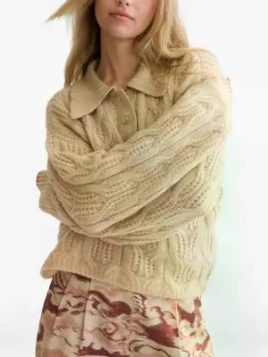 Scotch & Soda Cable-knit Polo Sweater