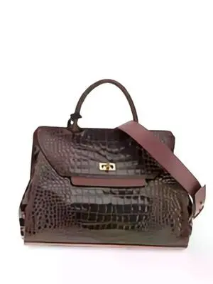 VISONA` Ornella Crocodile-effect Tote Bag