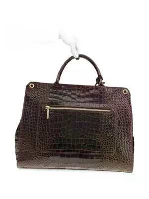 VISONA` Ornella Crocodile-effect Tote Bag
