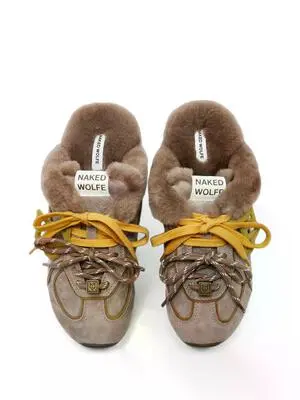 NAKED WOLFE Adorn Suede Mules