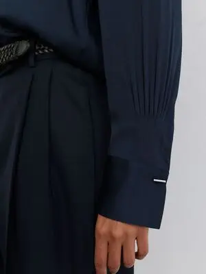 REISS Orla Silk-blend Open-collar Shirt