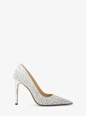 Michael Kors Elyse Embellished Metallic Pump In Size By
