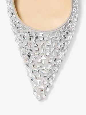 Michael Kors Elyse Embellished Metallic Pump In Size By