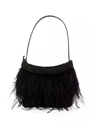 Staud Winslow Feather-trim Shoulder Bag