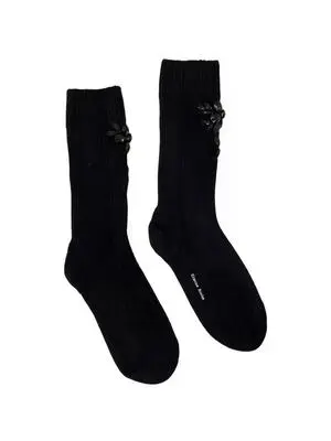 Simone Rocha Crystal-embellished Chunky-knit Socks