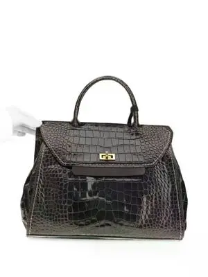VISONA` Ornella Croc-effect Tote Bag