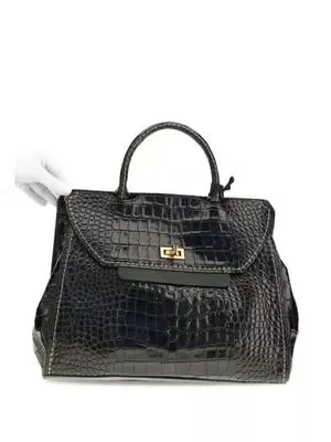 VISONA` Ornella Croc-effect Tote Bag