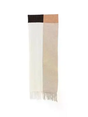 PENNYBLACK Colour-block Fringed Scarf - Brown