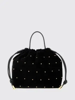 Chloé Mini Velvet Bucket Bag With Studs And Metallic Mesh Shoulder Strap