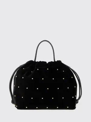 Chloé Mini Velvet Bucket Bag With Studs And Metallic Mesh Shoulder Strap