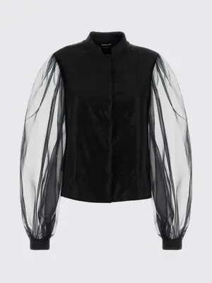 Giorgio Armani Pure Silk Blouse With Balloon Sleeves And A Mandarin Collar
