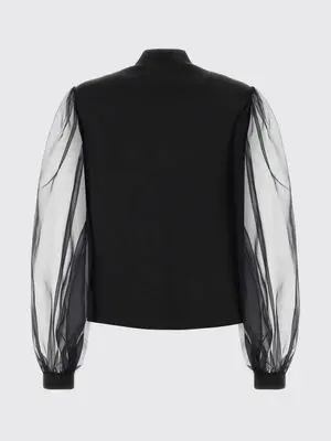 Giorgio Armani Pure Silk Blouse With Balloon Sleeves And A Mandarin Collar