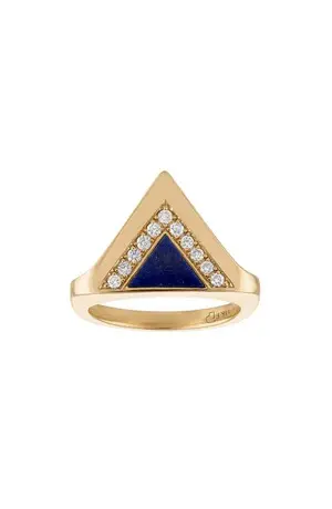 EDEN PRESLEY What's The Point 14k Gold & Diamond Stack Ring - Lapis Lazuli