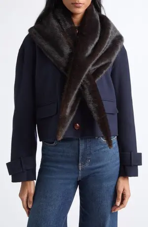 Veronica Beard Faux Fur Scarf - Sable