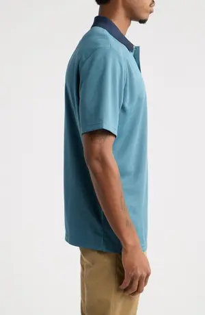 MALBON Fairway Hex Piqué Golf Polo - Slate