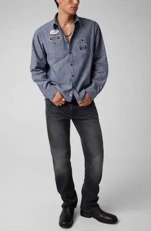Guess Boxy Workwear Linen Blend Shirt