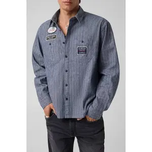 Guess Boxy Workwear Linen Blend Shirt - Sb0v-open