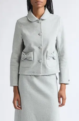 Sandy Liang Knoll Bow Detail Jacket - Grey