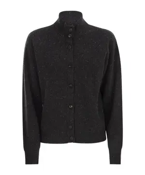 Peserico Button-front Long-sleeve Knit Cardigan