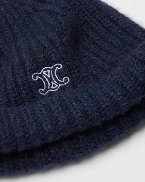 Celine Ribbed Cashmere Bucket - Navy