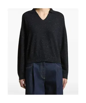 Peserico Lurex Collar Knitted Top - No
