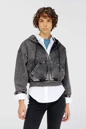 DIESEL® Hoodie With Denim Effect