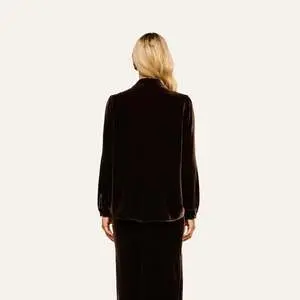 L'Agence Argo Velvet Blouse Top