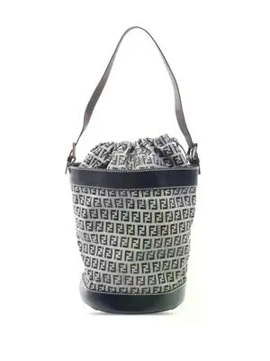 Fendi 2000-2010 Zucchino Canvas Bucket Bag - Grey