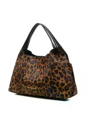 ERMANNO FIRENZE Leopard-print Leather Tote Bag
