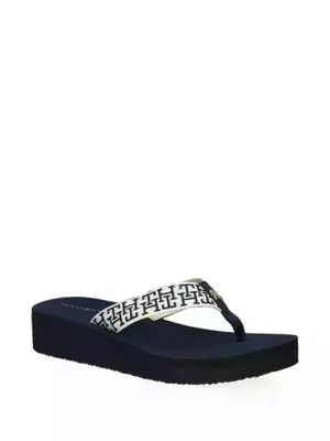 Tommy Hilfiger The Monogram-print Platform Flip-flops