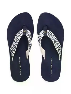Tommy Hilfiger The Monogram-print Platform Flip-flops