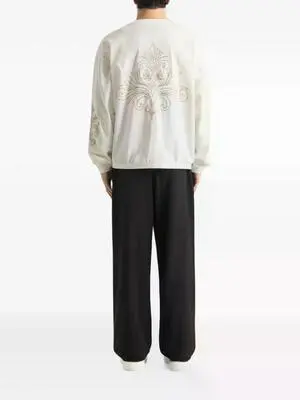DON'T WASTE CULTURE Embroidered Crew-neck Sweatshirt