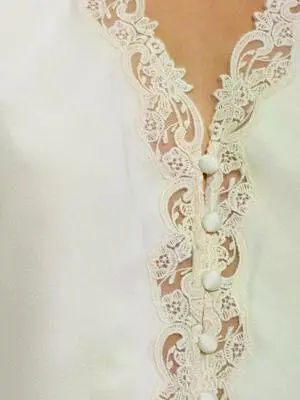 LoveShackFancy Fioretta Lace-trim Blouse - White