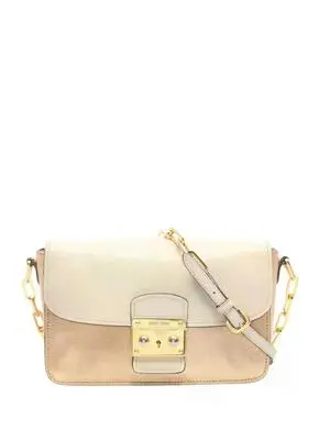 Miu Miu 2010-2026 Leather Sound Lock Crossbody Bag - Neutrals