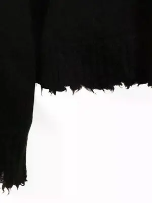 UMA WANG Roll-neck Frayed Sweater