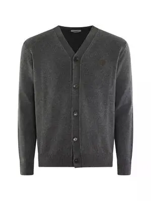 JACOB COHЁN Logo-embroidered V-neck Cardigan - Grey