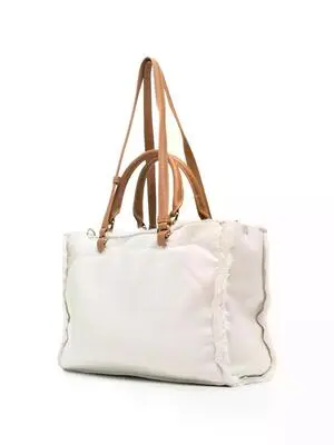 ERMANNO FIRENZE Crochet-embroidery Tote Bag - Neutrals