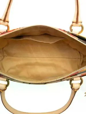 FERRAGAMO 2000-2026 Printed Satin And Leather Fiera Satchel