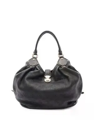 LOUIS VUITTON 2011 Monogram Mahina L Hobo Bag - Black