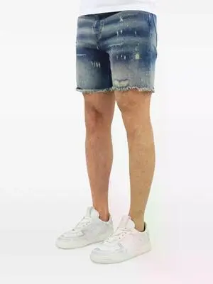 FLANEUR Distressed Frayed-hem Denim Shorts
