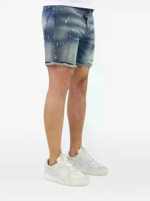 FLANEUR Distressed Frayed-hem Denim Shorts