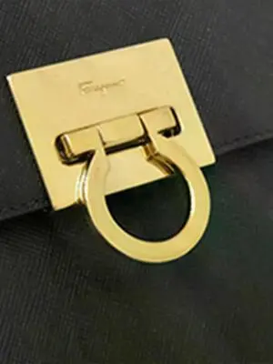 FERRAGAMO 1990-2000 Leather Gancini Top Handle Bag Satchel