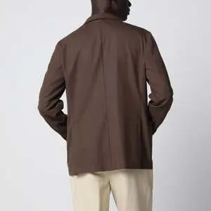 SANTANIELLO Slim-fit Single-breasted Linen Blazer