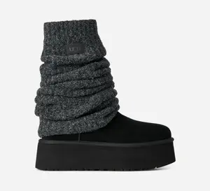 UGG Classic Mini Dipper Legwarmer Knit Classic Boots - Black