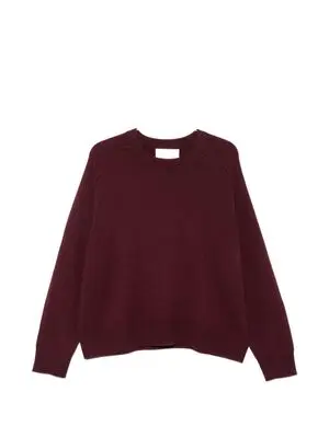Soft Goat Wool Crewneck Jumper - Bordeaux