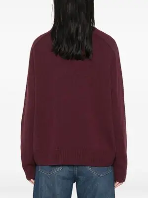 Soft Goat Wool Crewneck Jumper - Bordeaux