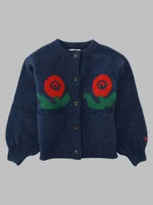 BOBO CHOSES Stamp Bloom Cardigan - Blue