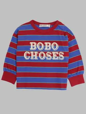 BOBO CHOSES Embossed Stripes T Shirt